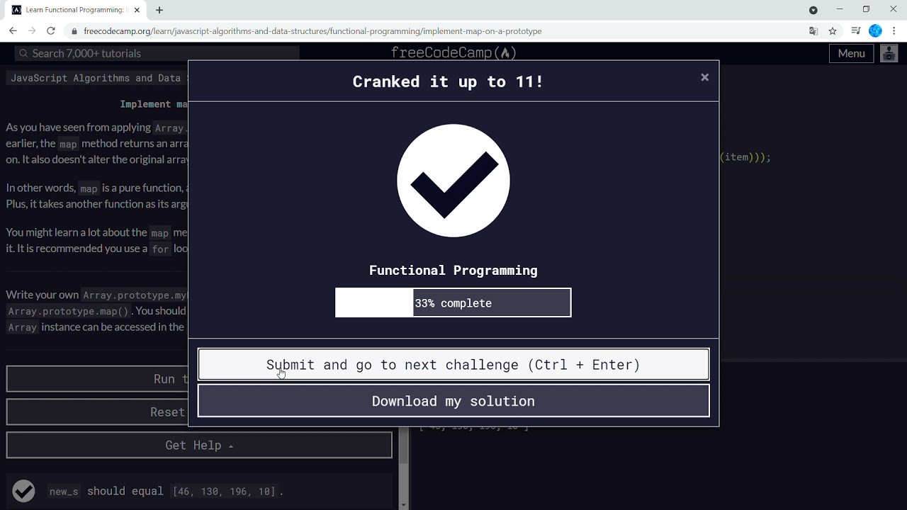 Functional Programming (8/24) | Implement map on a Prototype | freeCodeCamp