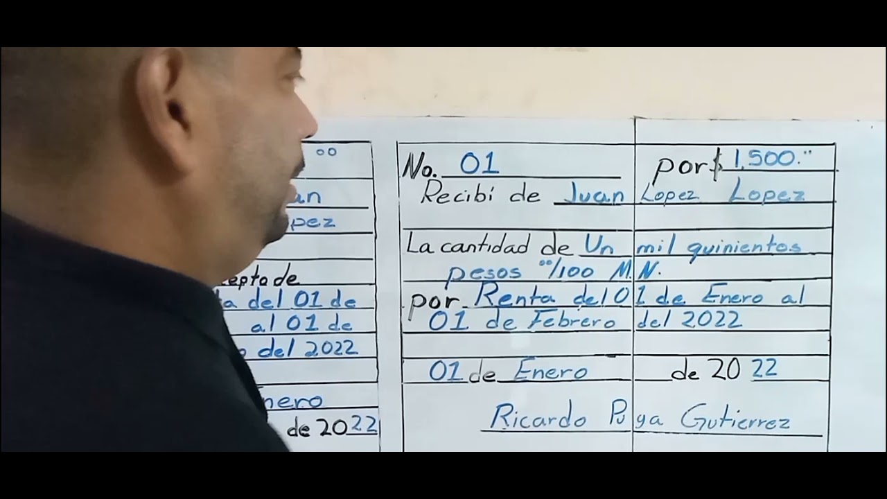 Como llenar un recibo