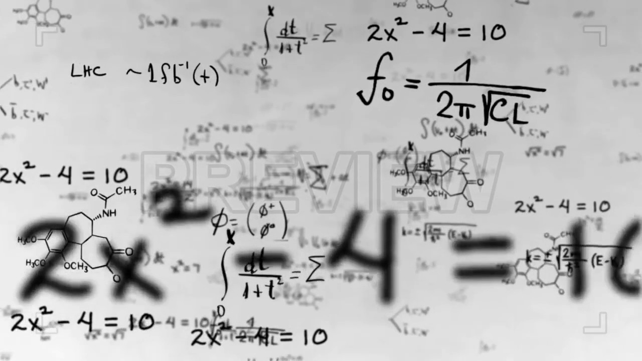 White Math Equations and Formulas Stock Motion Graphics