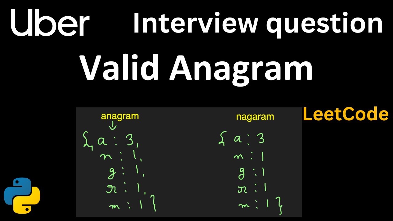 Valid Anagram - Leetcode 242 - Python Problem #3
