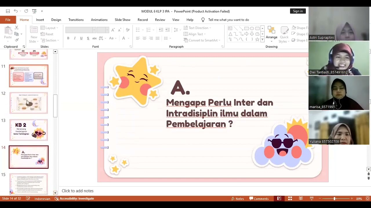 Video Presentasi Modul 6 Pembelajaran IPA Terintegrasi (PDGK4202)
