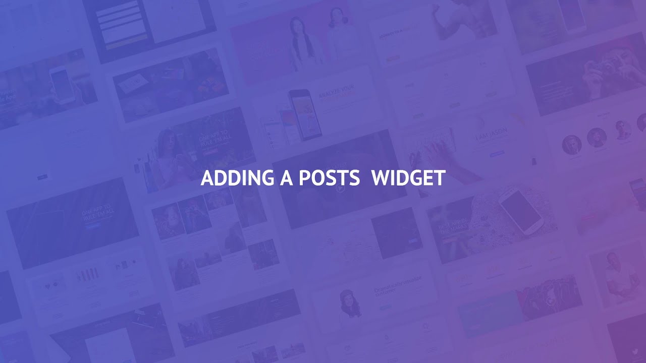 5.2 Adding Posts Widget
