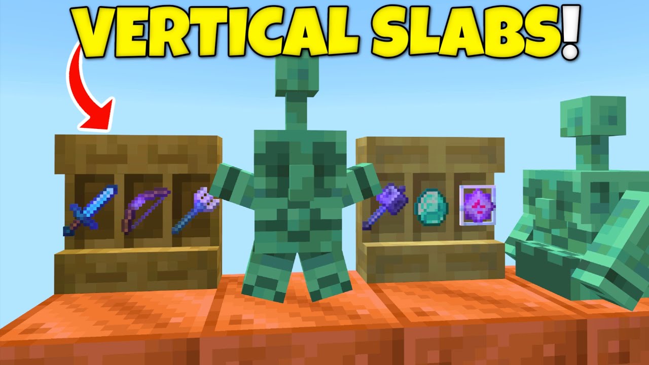 NEW Copper Golem STATUES & VERTICAL SLAB SHELVES? Minecraft Copper Update!