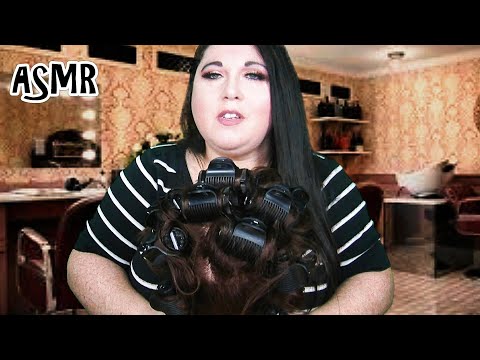ASMR Hair Salon Roleplay Real Hair (Soft Spoken) (Curlers, Hot Rollers, Hair Brushing, Hair Play)