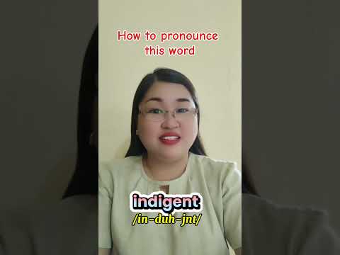 How to pronounce indigent #pronunciation #reading #education
