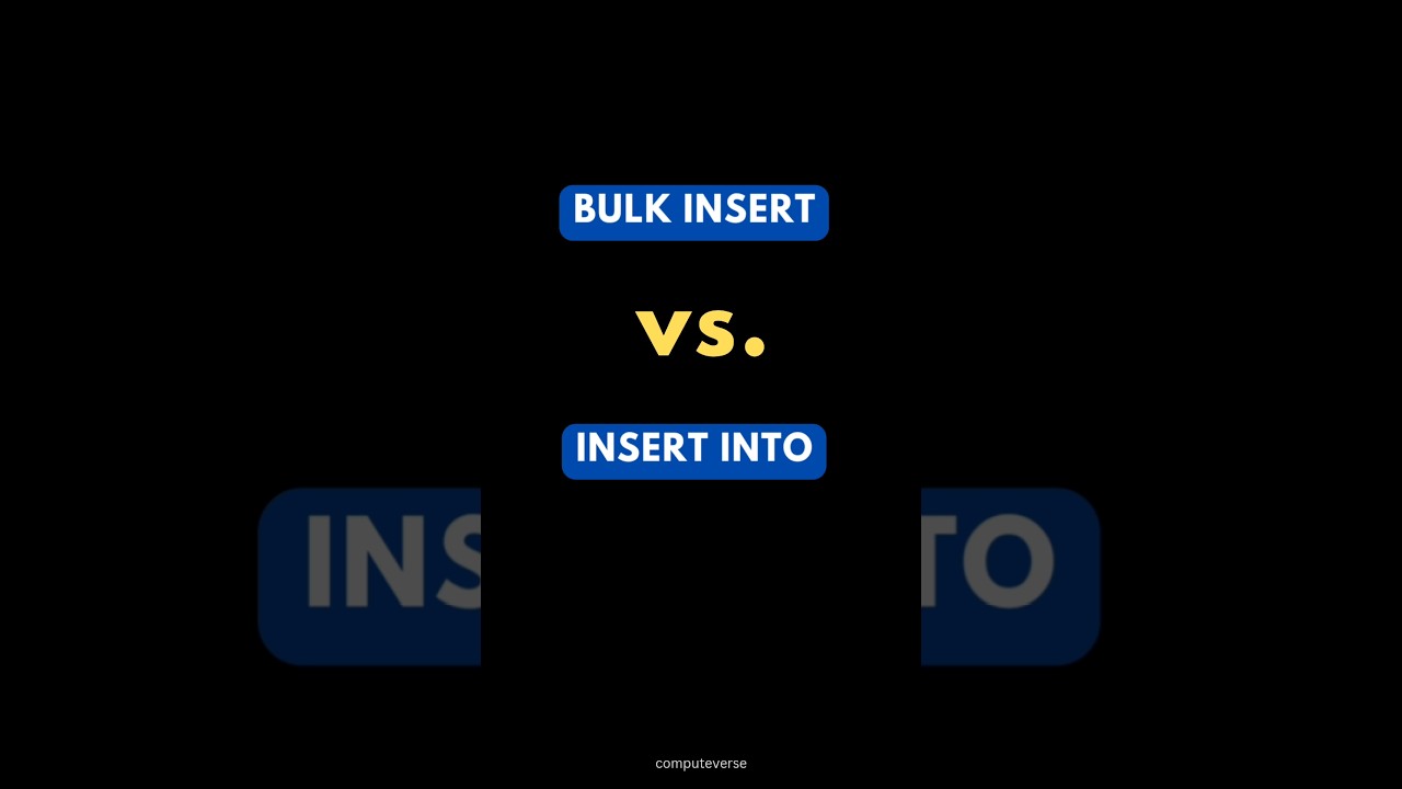 SQL BULK INSERT Vs. INSERT INTO ✍️