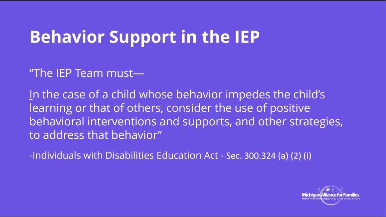 PBIS - Positive Behavioral Interventions and Supports - Michigan Alliance for Families