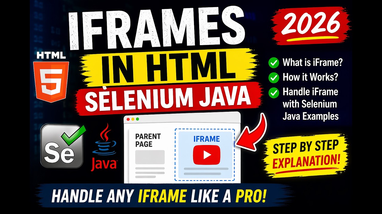 40. iframes in HTML (Selenium Java 2026)