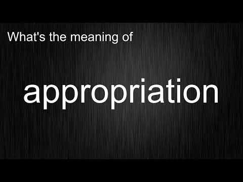 What's the meaning of "appropriation", How to pronounce it?