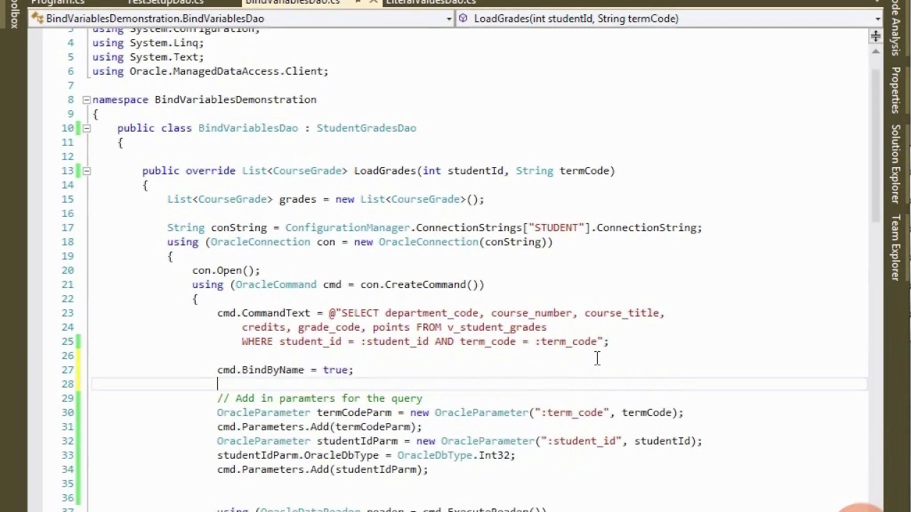 04 05 Using Bind Variables in Applications