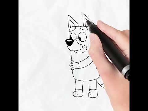 Drawing Bluey and Bandit #shorts #bluey #art