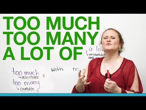 Basic English Grammar - TOO MUCH, TOO MANY, A LOT OF