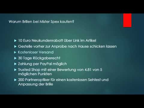 Mister Spex: Brillen online kaufen (10 Euro für Neukunden)