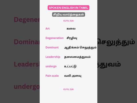 Degeneration # Spoken English in Tamil | சிறிய வார்த்தைகள்