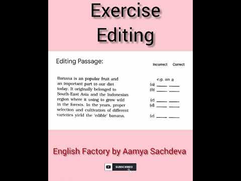 Editing Exercise | English Grammar | Term II |English Factory | Aamya Sachdeva