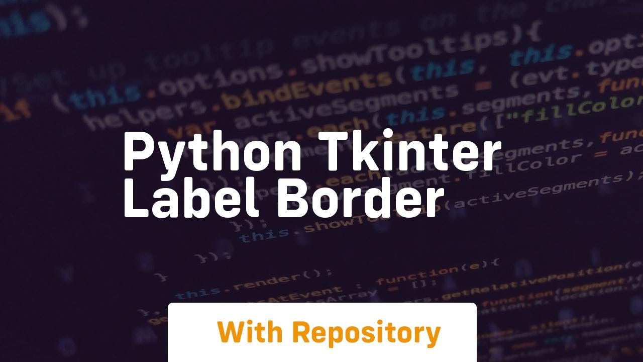python tkinter label border