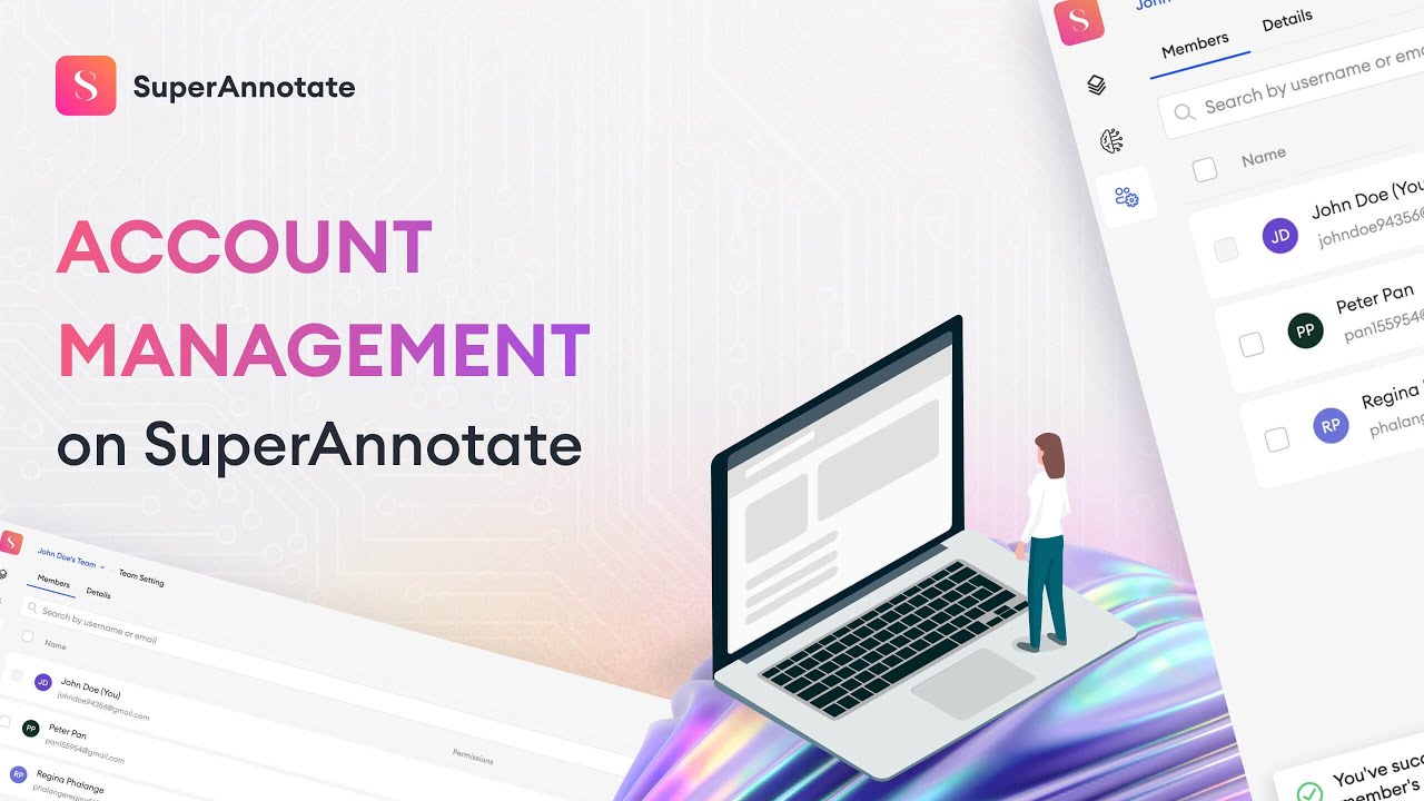 Easy account management on SuperAnnotate platform
