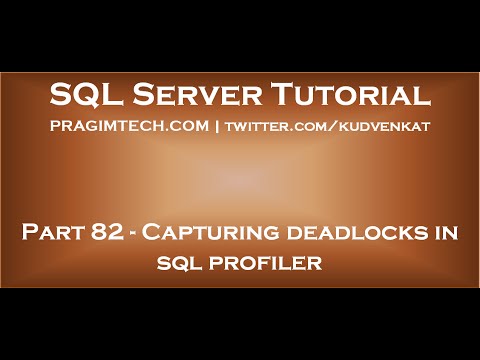 Capturing deadlocks in sql profiler