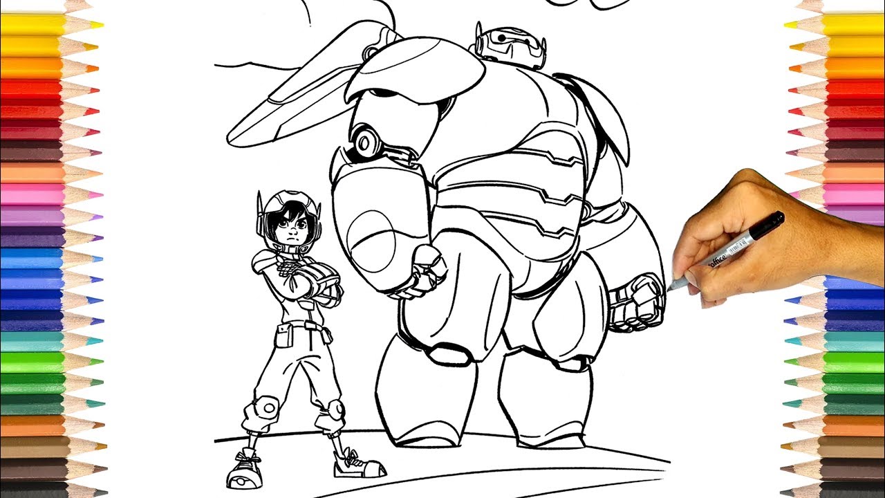 BAY MAX With HIRO | Big Hero 6 Coloring Pages For Kids