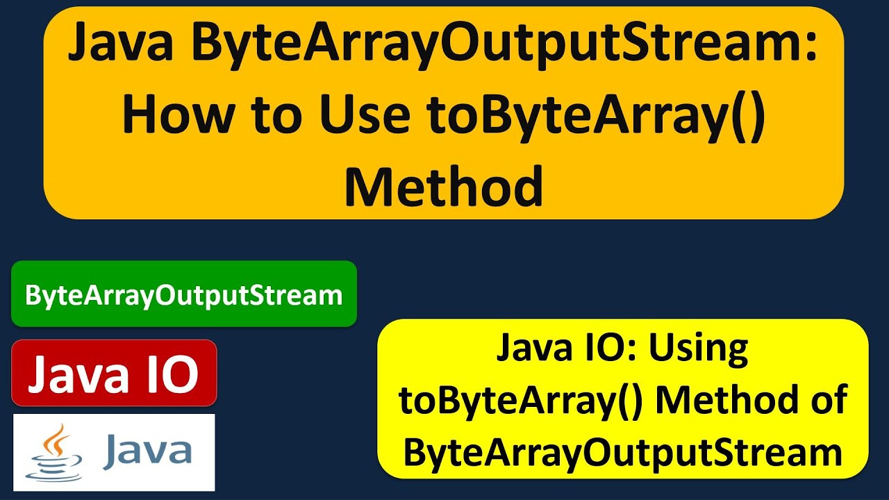 Java ByteArrayOutputStream: How to Use toByteArray() Method | Java IO | Java Tutorial