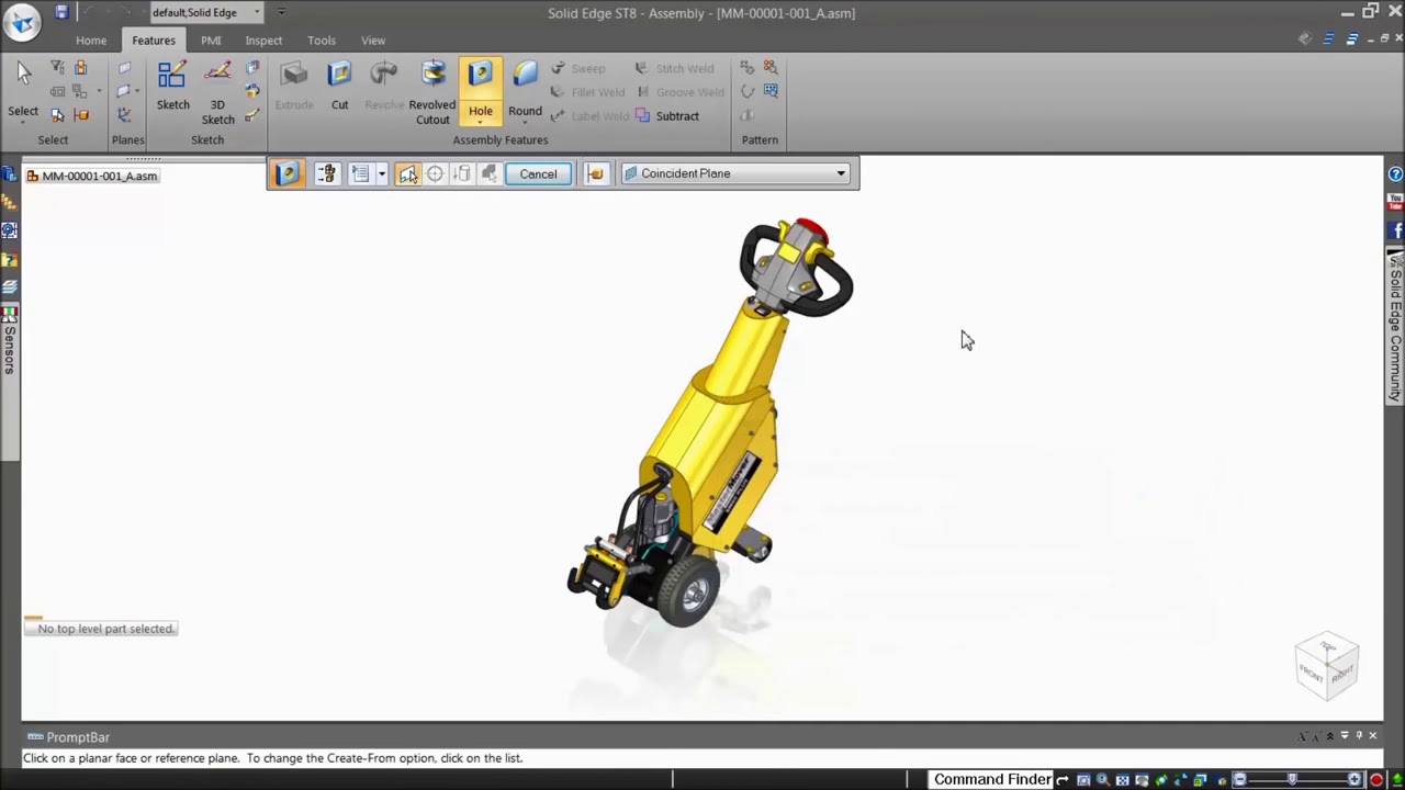Command Finder- Siemens Solid Edge Tutorial