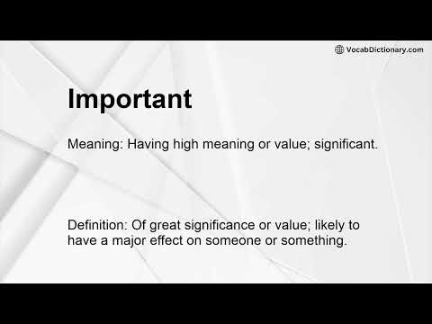 Important Meaning