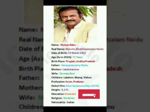 Mohan Babu biography #mohanbabu #shortvideo #teluguactor