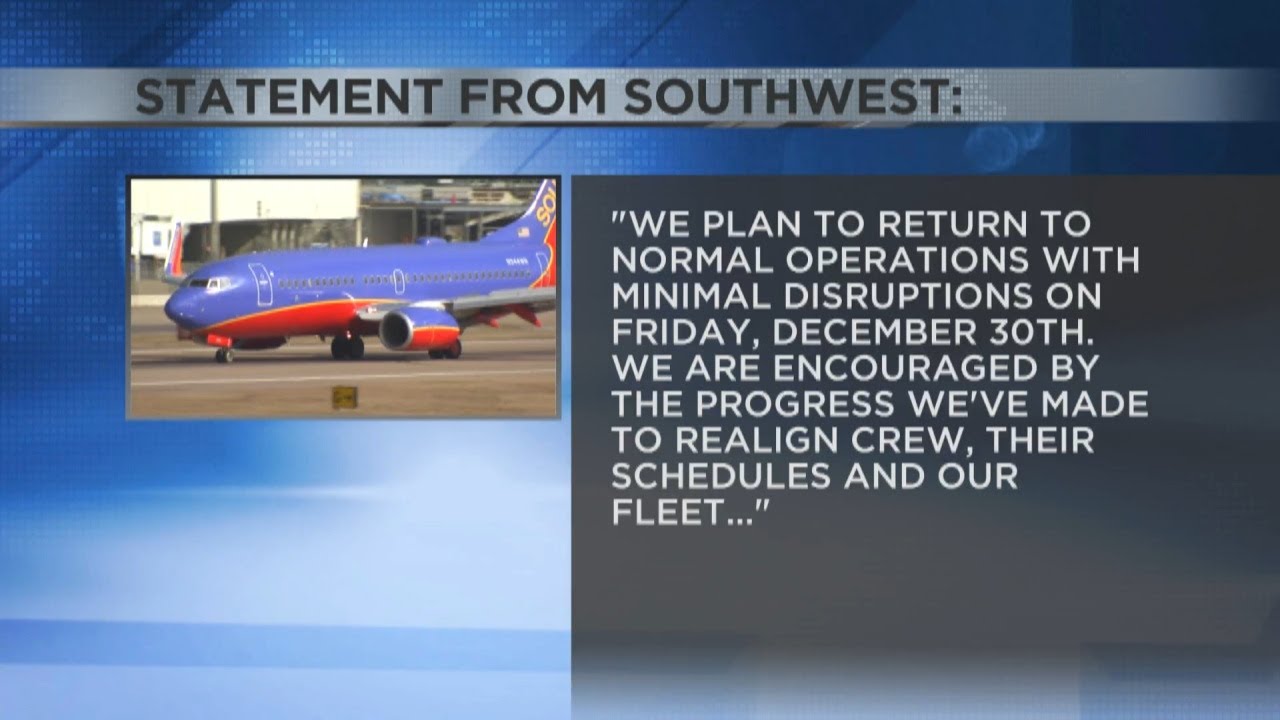 Southwest plans to resume normal operations Friday