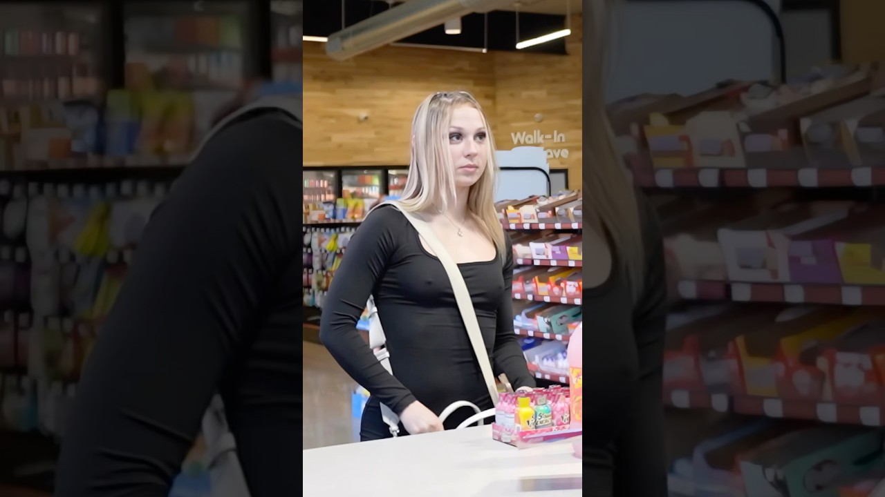 Cute Snow Bunny Plays Hard! #shorts #gasstation