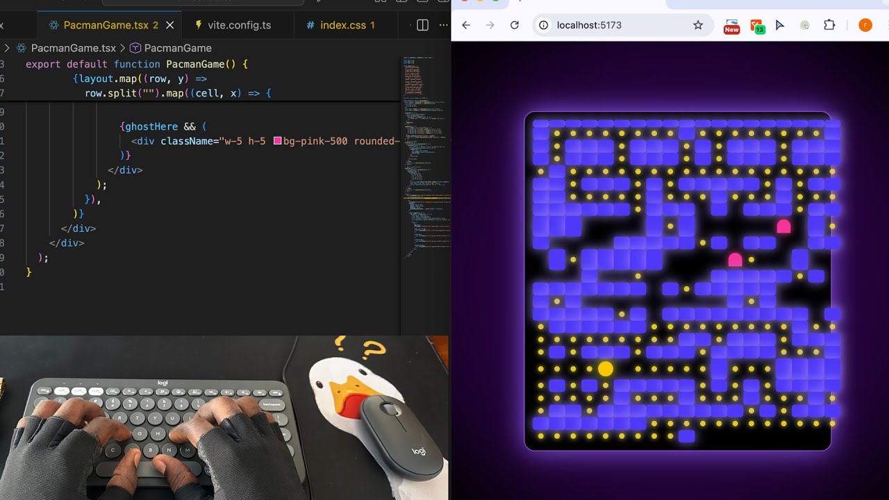 Asmr Programming  - Coding a crazy pacman game - No talking