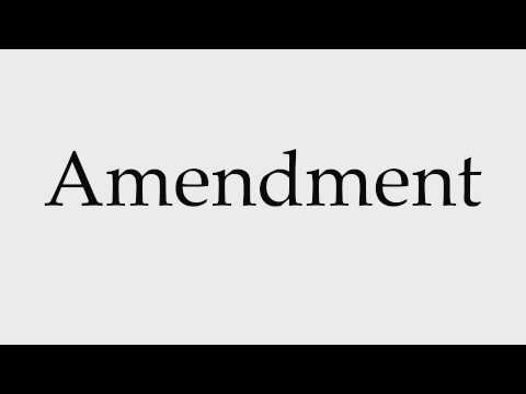 How to Pronounce Amendment