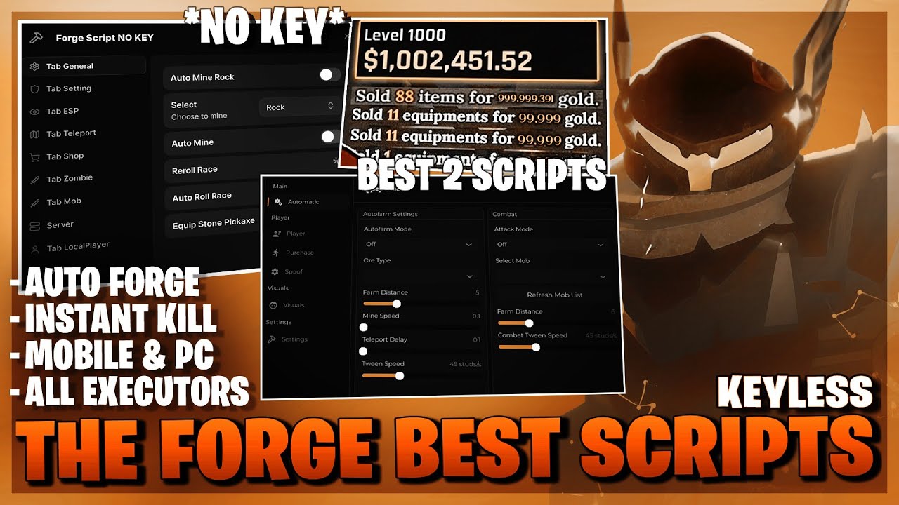 The Forge Script *NO KEY* - Auto Forge, Instant Mine, Instant Kill, Max Level, Esp & More! ⛏️ 🔥