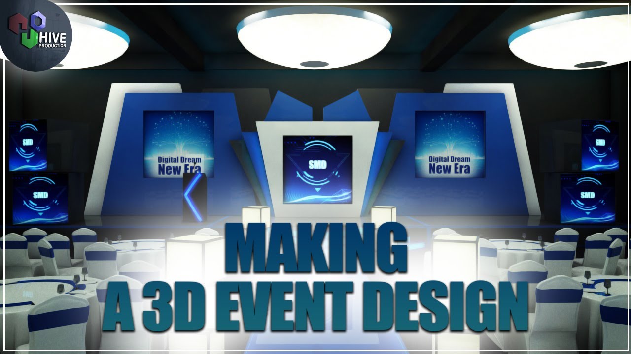 Making a Realistic 3d Event Design | 3ds Max Tutorial
