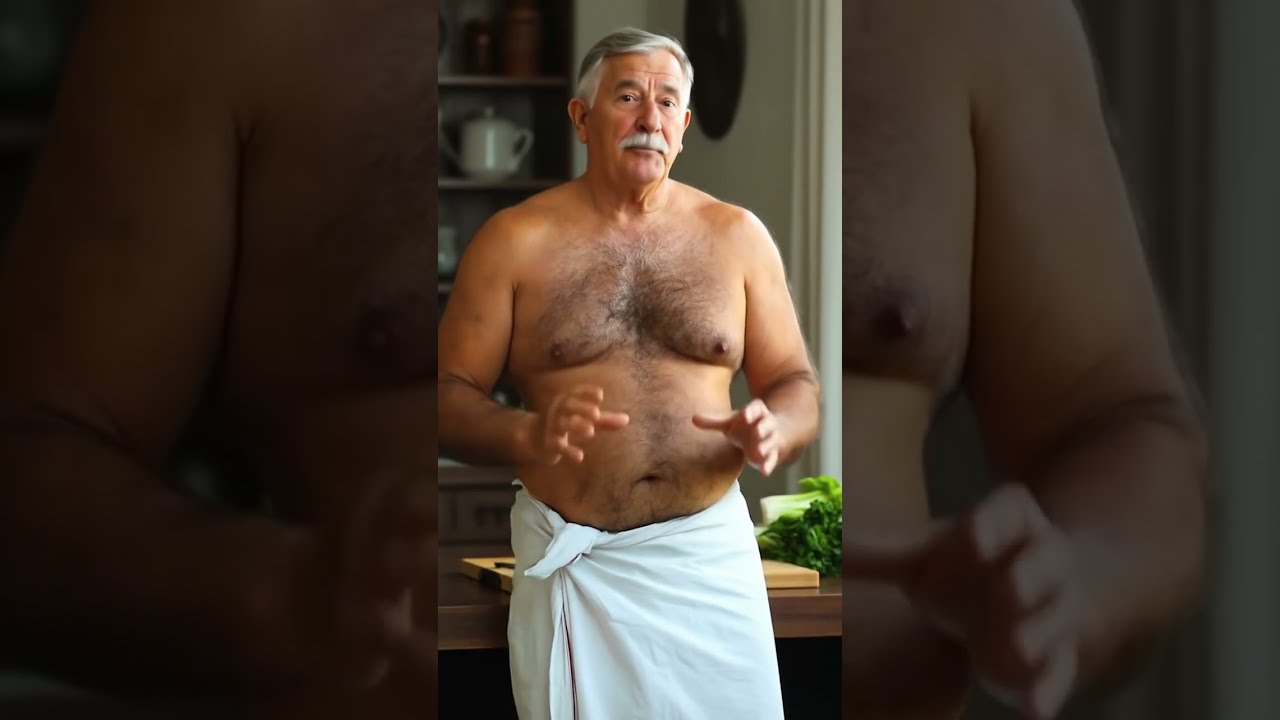 a handsome old man with white hair is talking about something