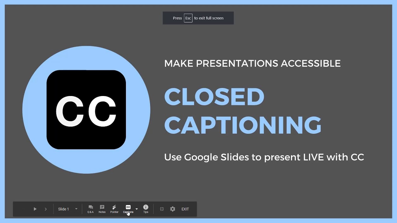 Closed Captioning in Real Time with Google Slides