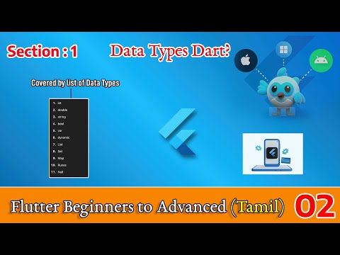 Dart Variables & Data Types in Tamil | Dart Programming Flutter Beginners to Advanced | Dilip Coder