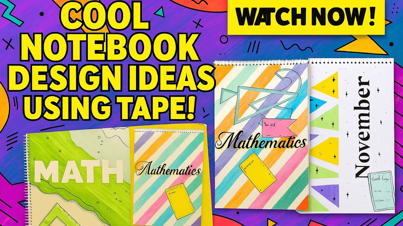 3 Creative Notebook Cover Ideas Using Tape Tricks | Aesthetic & Easy DIY Designs