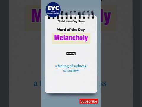 "Melancholy" Meaning in English| English Vocabulary Course #english #englishvocabulary