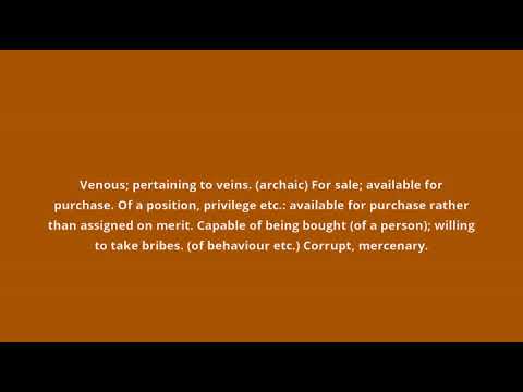 what is the meaning of venal