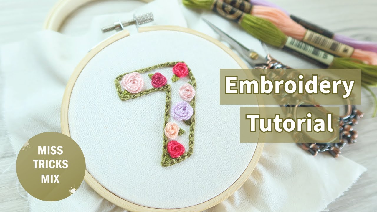 DIY: Number Seven Embroidery Design | Embroidery Craft | Sewing Craft.
