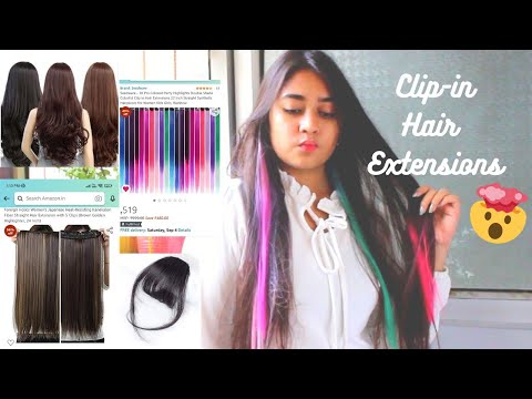 Trying Hair Extensions from Amazon | Review + Demo | Starting at ₹250