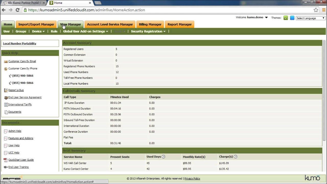 Kumo - Admin   Home   Overview