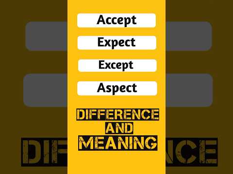 Accept, Expect, Except and Aspect | Difference | Hindi Meaning and Pronunciation |#english #shorts