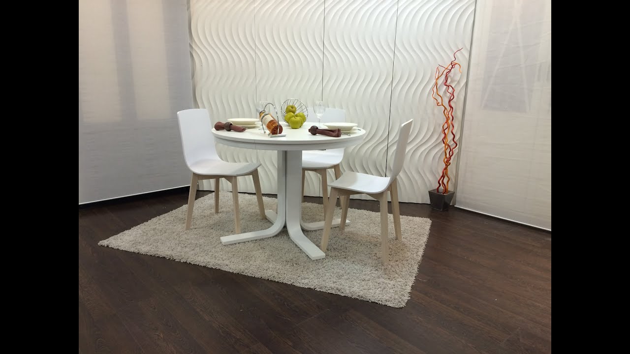 Mesa redonda Rhin extensible blanca ondarreta
