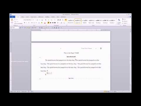 TEMPLATE: Formatting APA-style headings