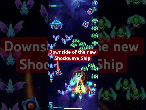 Downside of the new Shockwave Ship on Galaxy Attack Alien Shooter #gaming #iphone
