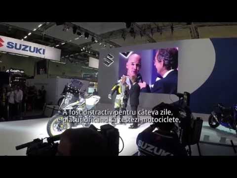 Stefan Everts presenting the new Suzuki V-Strom 1000 at Intermot 2016