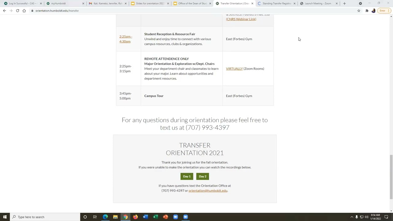 Spring 2022 orientation