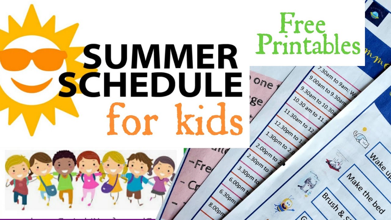 SUMMER SCHEDULE/SCREEN FREE /MORNING ROUTINE FOR KIDS- FREE PRINTABLE